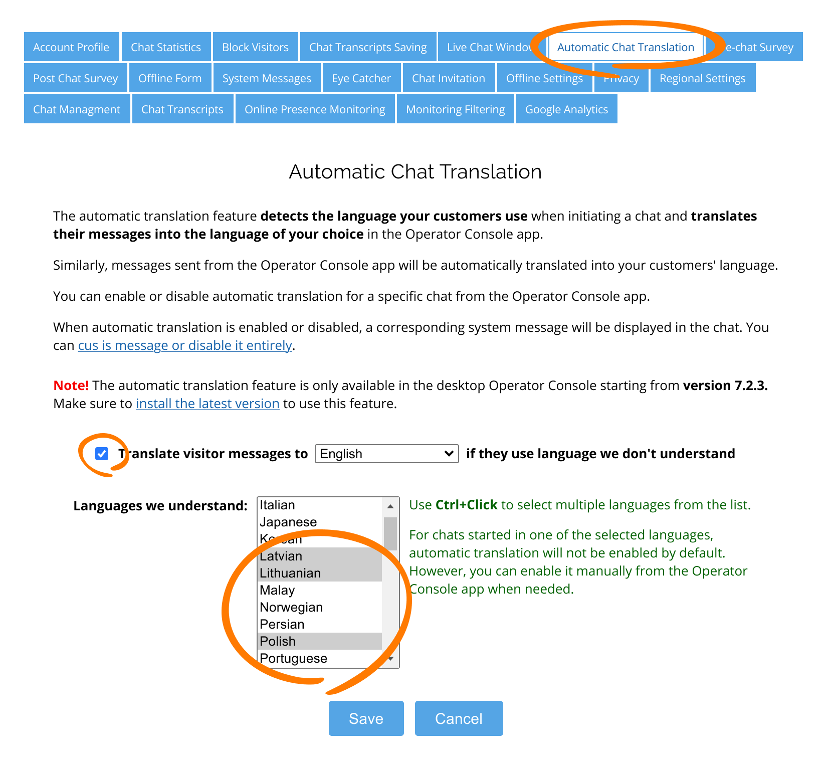 Automatic Chat Translation | Provide Support