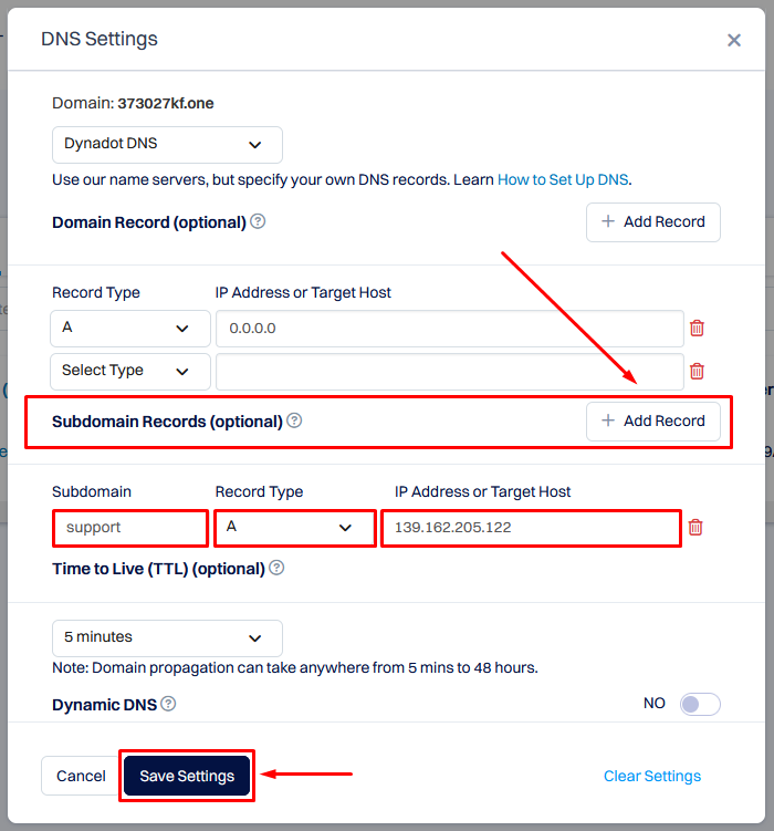 How To Create A Subdomain On Your Domain At Dynadot Custom Domain Setup