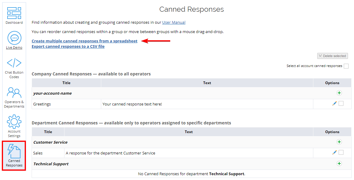 How to Import Canned Responses From Spreadsheet to your Account