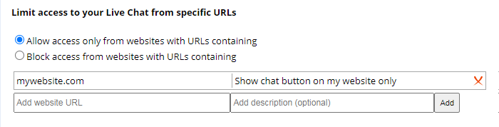 How to Restrict Access to your Live Chat