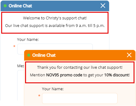 Welcome Messages Templates for Customers on Live Chat